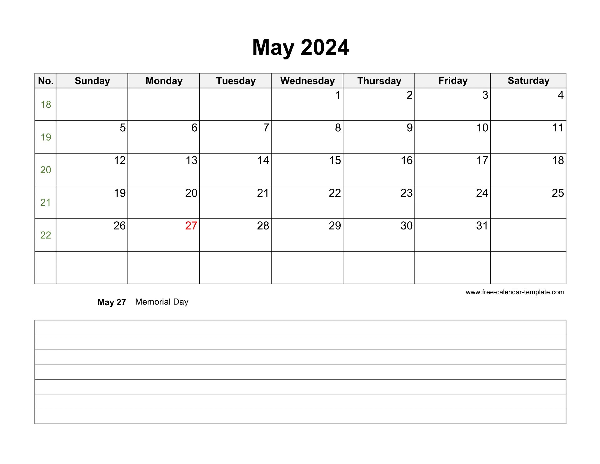 Blank May 2024 Calendar Printable PDF Templates With 58 OFF